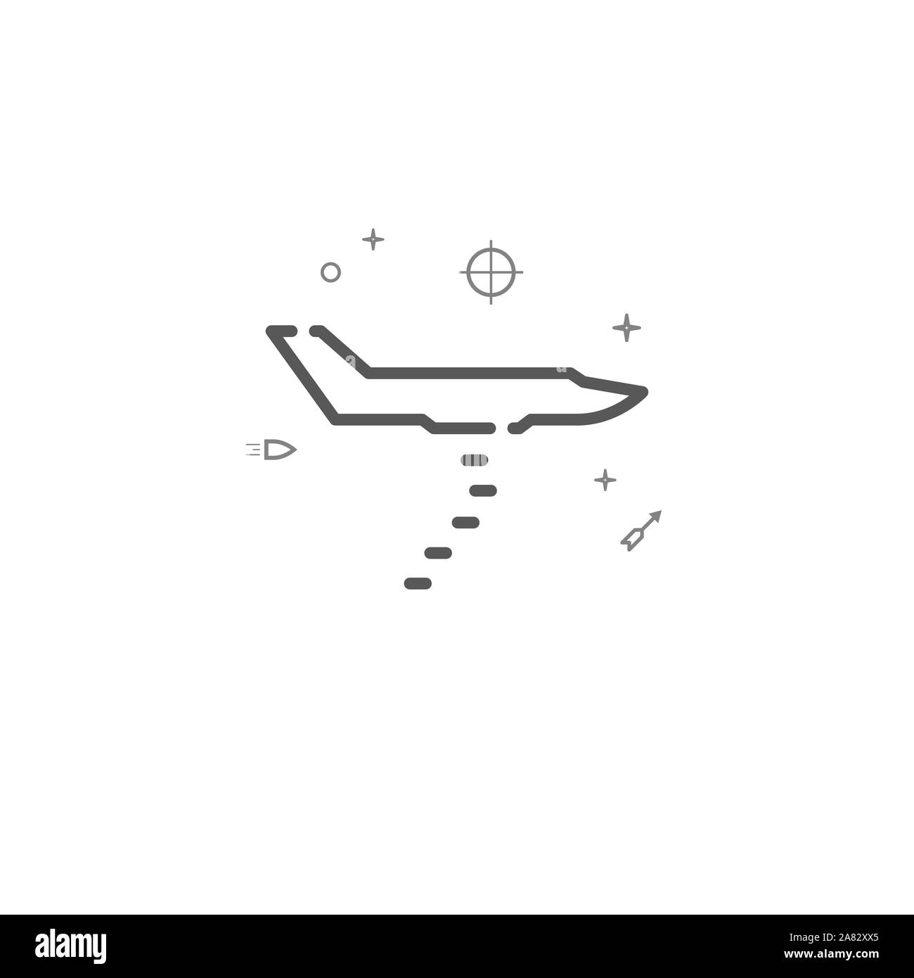 Bomb attack simple line icon. Bomber and falling bombs symbol ...