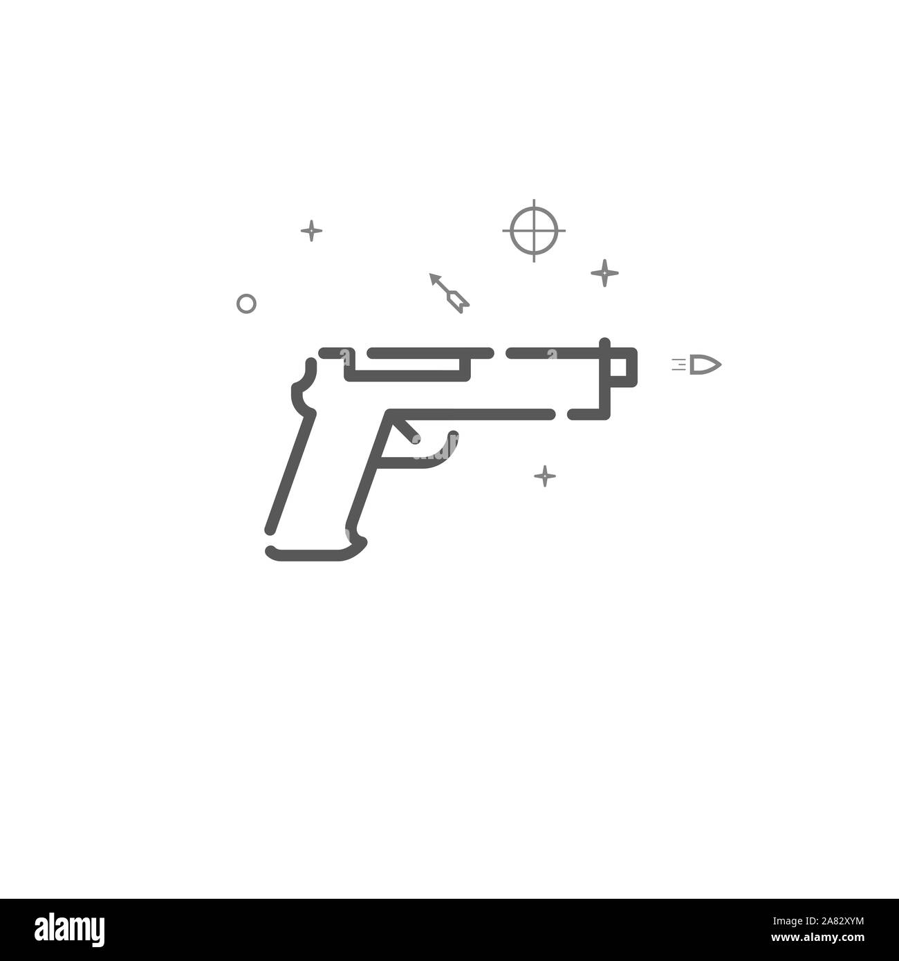 Pistol simple line icon. Handgun symbol, pictogram, sign. Light ...