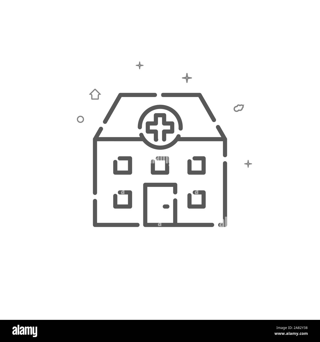 Hospital, infirmary simple line icon. Medical station symbol, pictogram ...