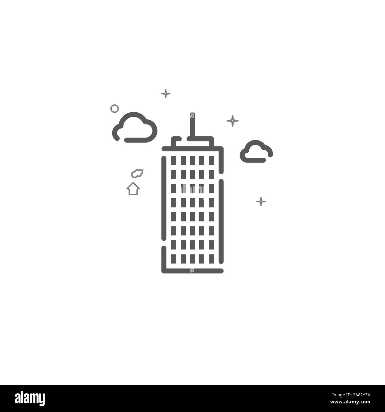Skyscraper simple line icon. Apartment house symbol, pictogram, sign ...
