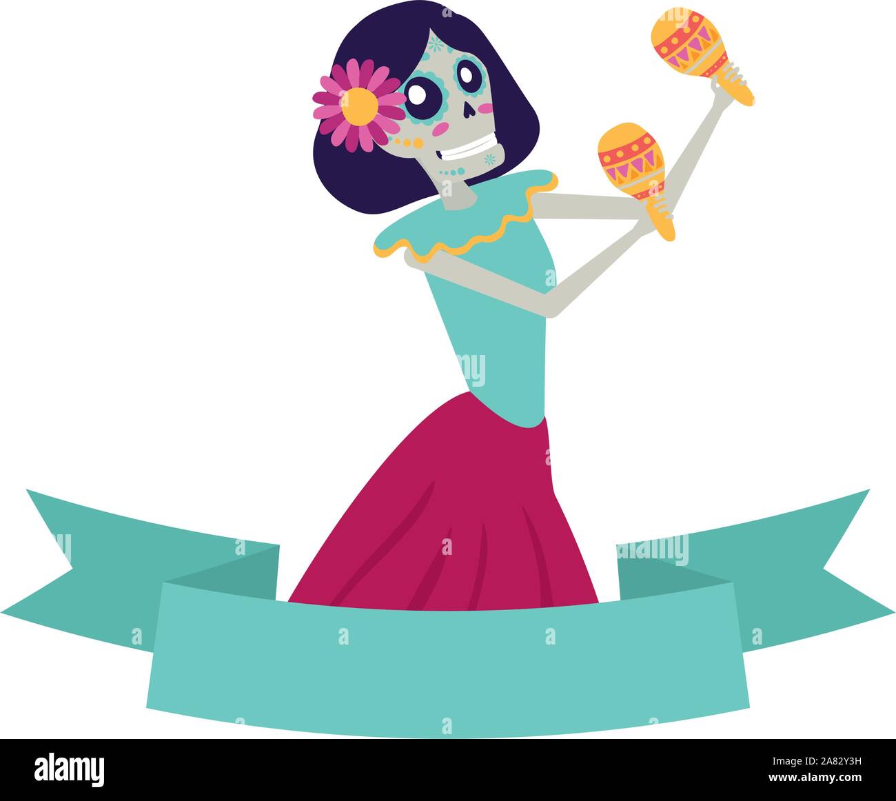 katrina skull playing maracas comic character Stock Vector Image & Art ...