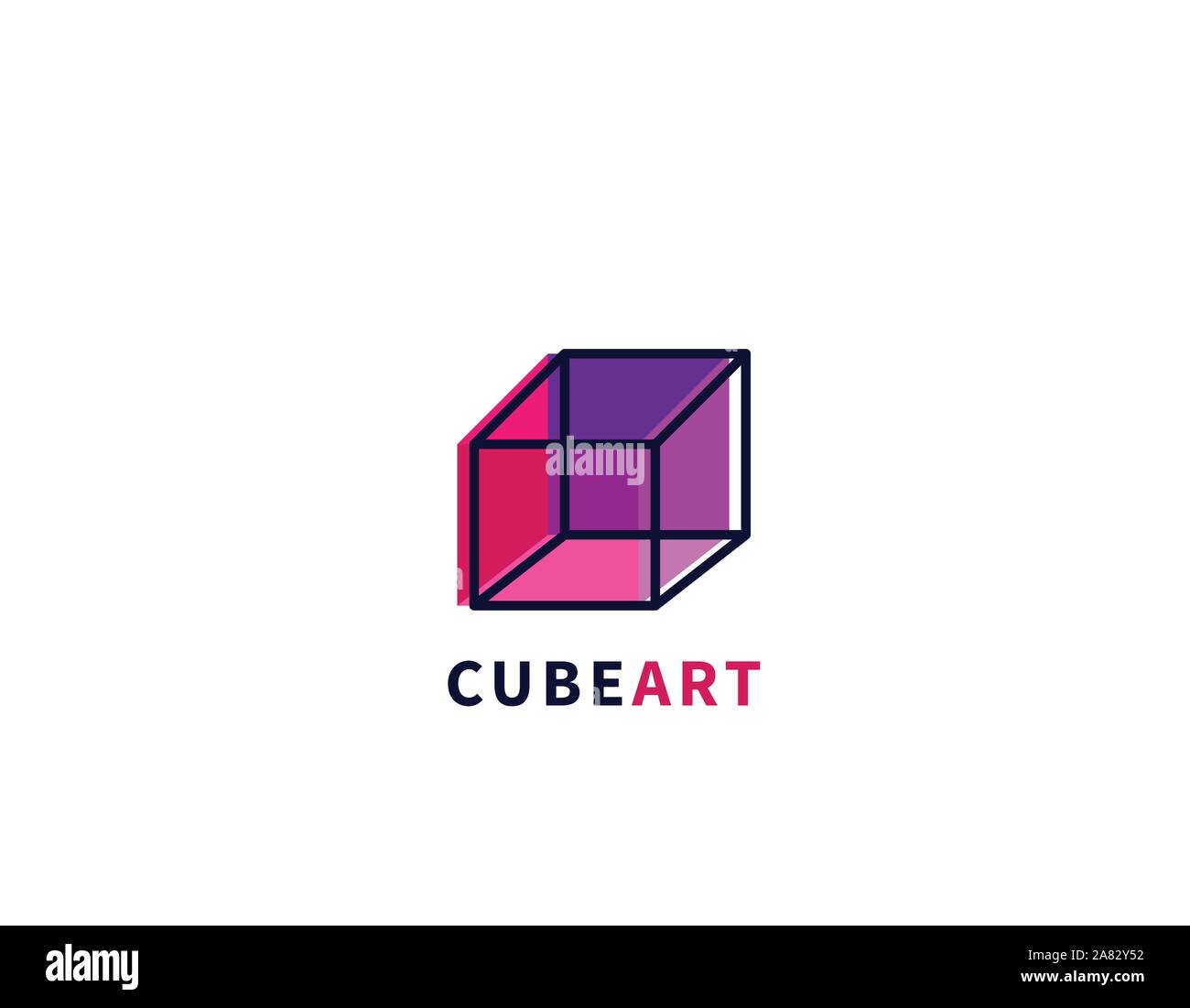 Cube art logo vector vectors hi-res stock photography and images - Alamy