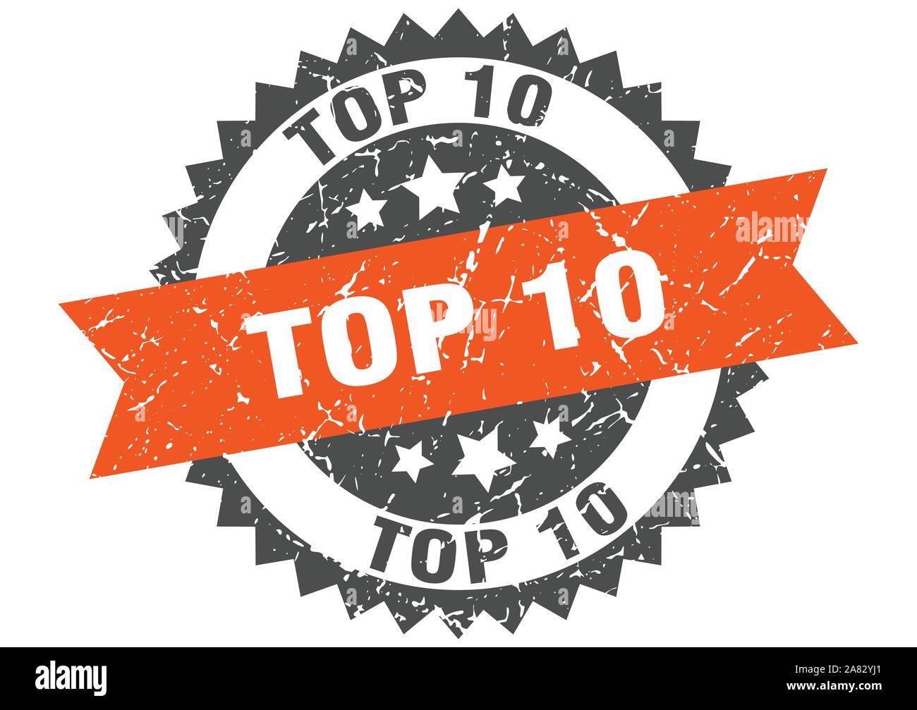 top 10 grunge stamp with orange band. top 10 Stock Vector Image & Art ...