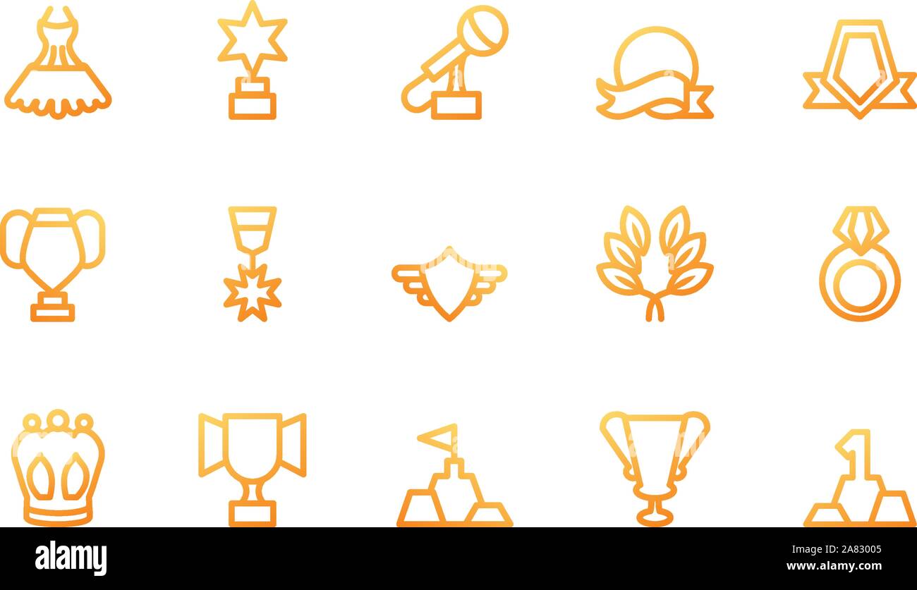 set of icons of awards on white background vector illustration design ...