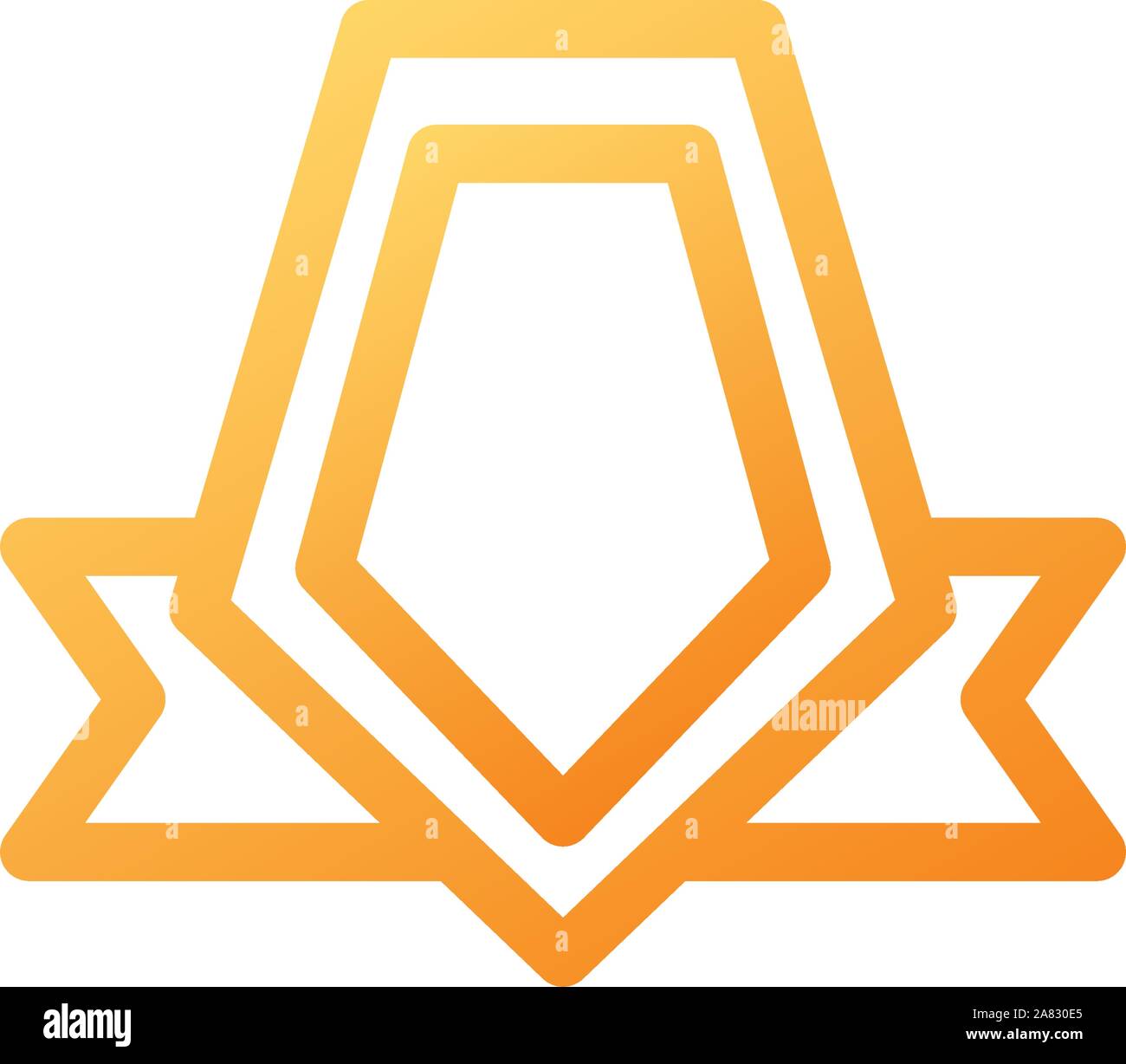 security protection emblem with ribbon on white background vector ...