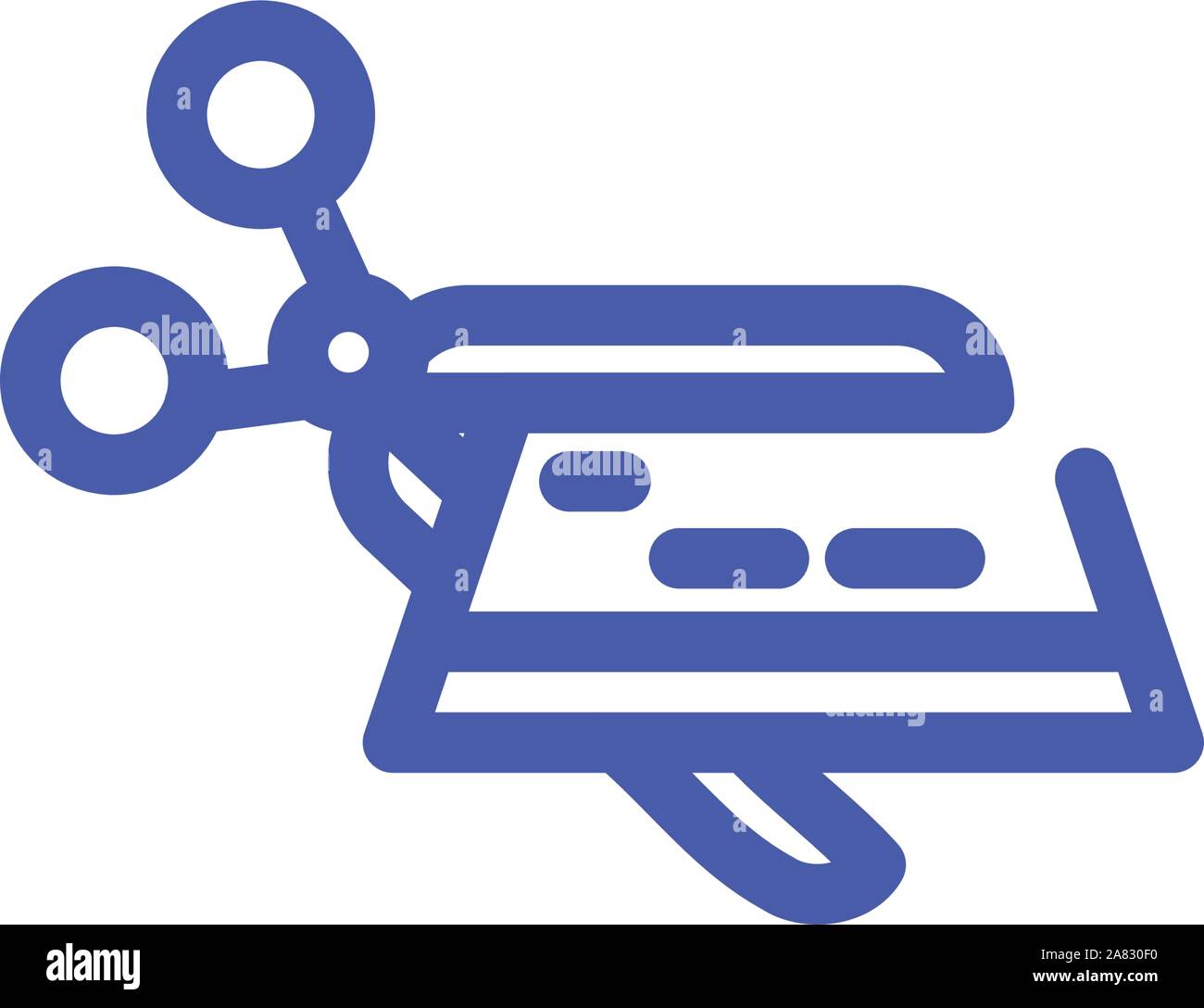 scissor closed with sheet of paper on white background vector ...