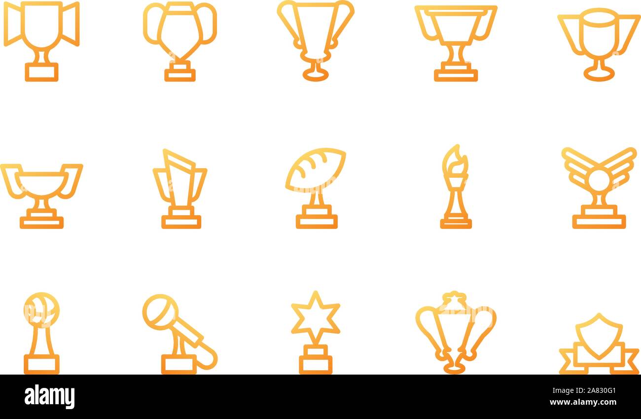 set of icons of awards on white background vector illustration design ...