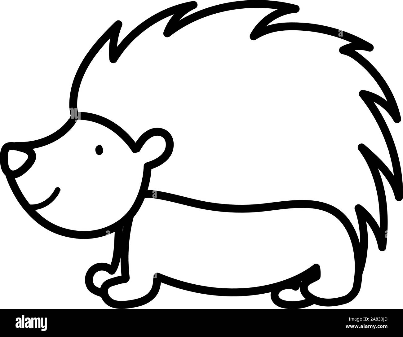 hedgehog fauna forest wildlife design icon vector illustration thick ...