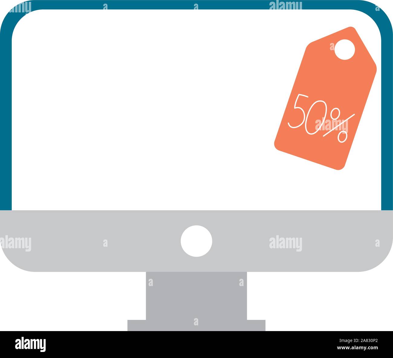 desktop computer with tag commercial Stock Vector Image & Art - Alamy