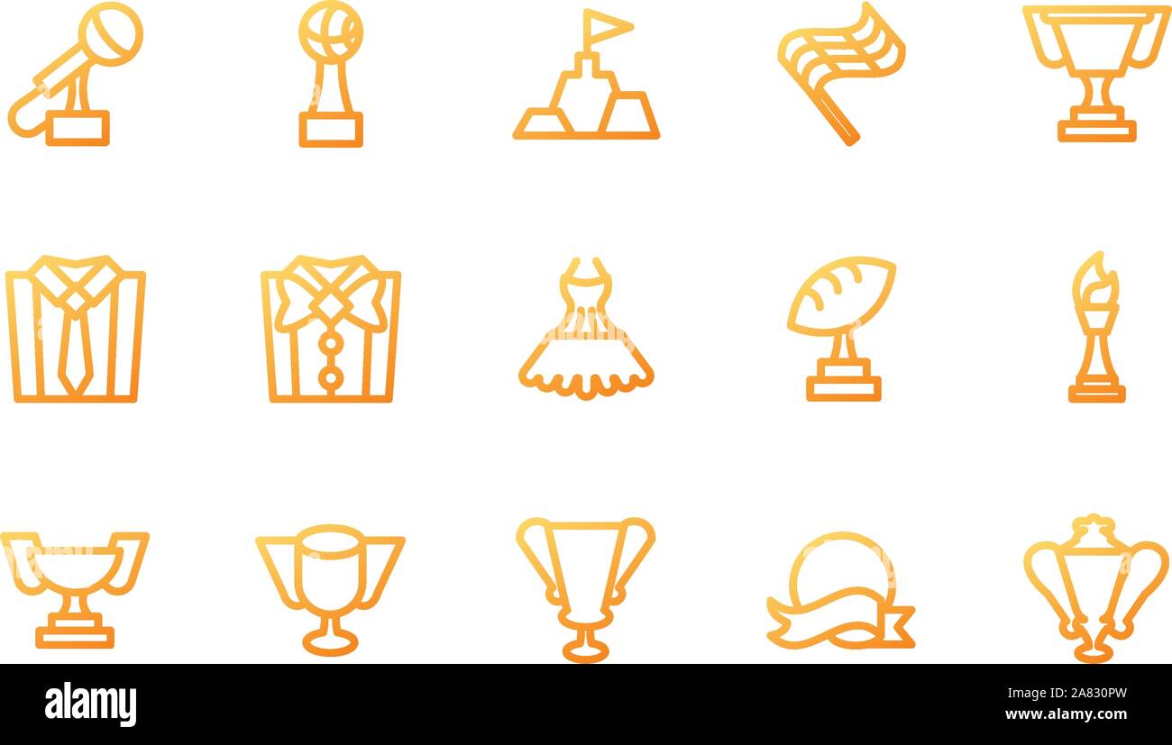 set of icons of awards on white background vector illustration design ...