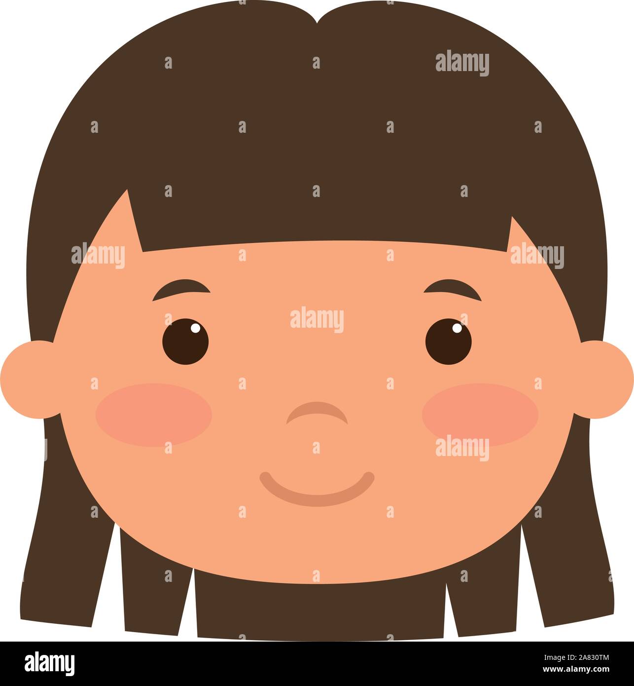 cute little girl head comic character Stock Vector Image & Art - Alamy