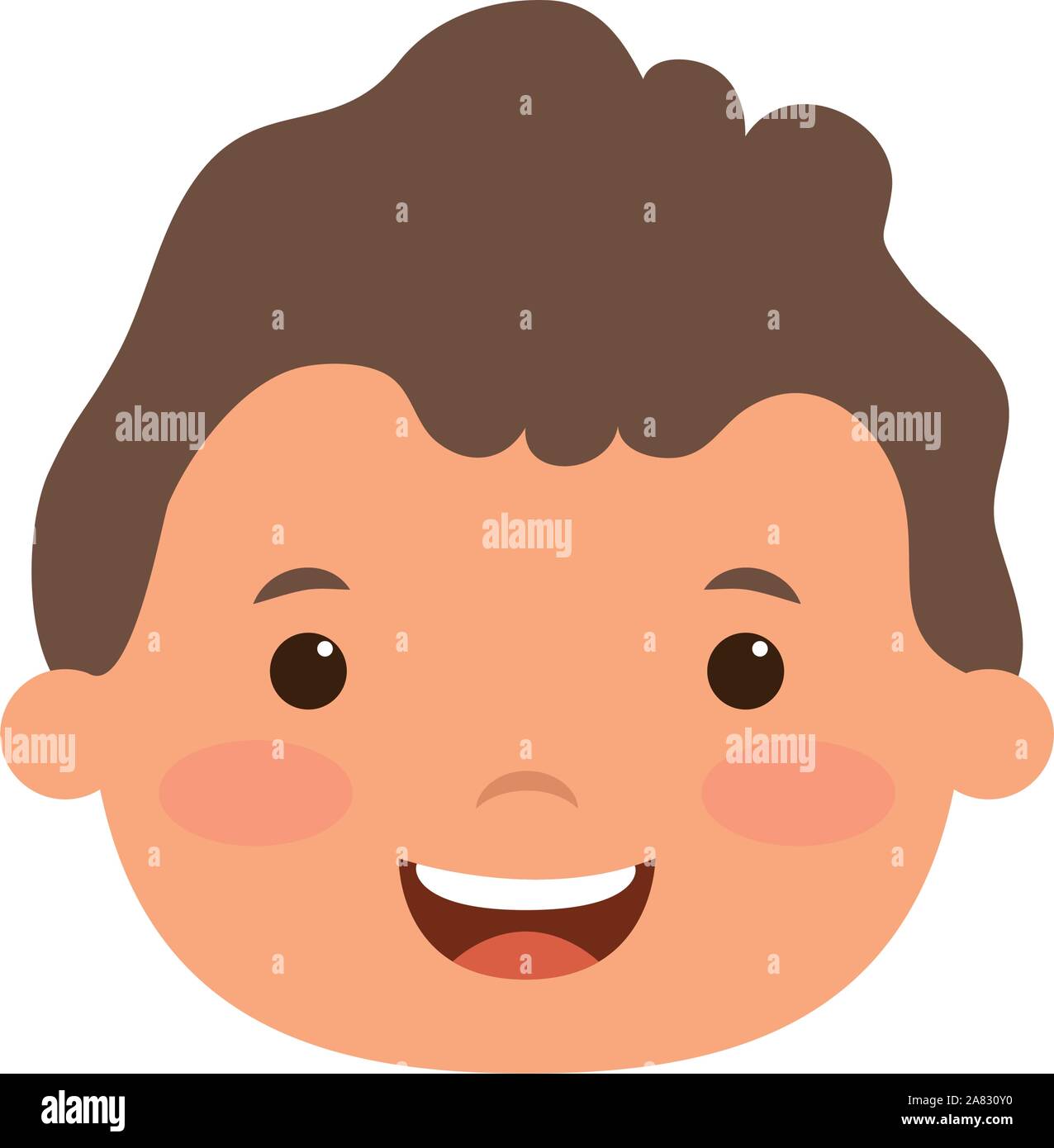 cute little boy head comic character Stock Vector Image & Art - Alamy