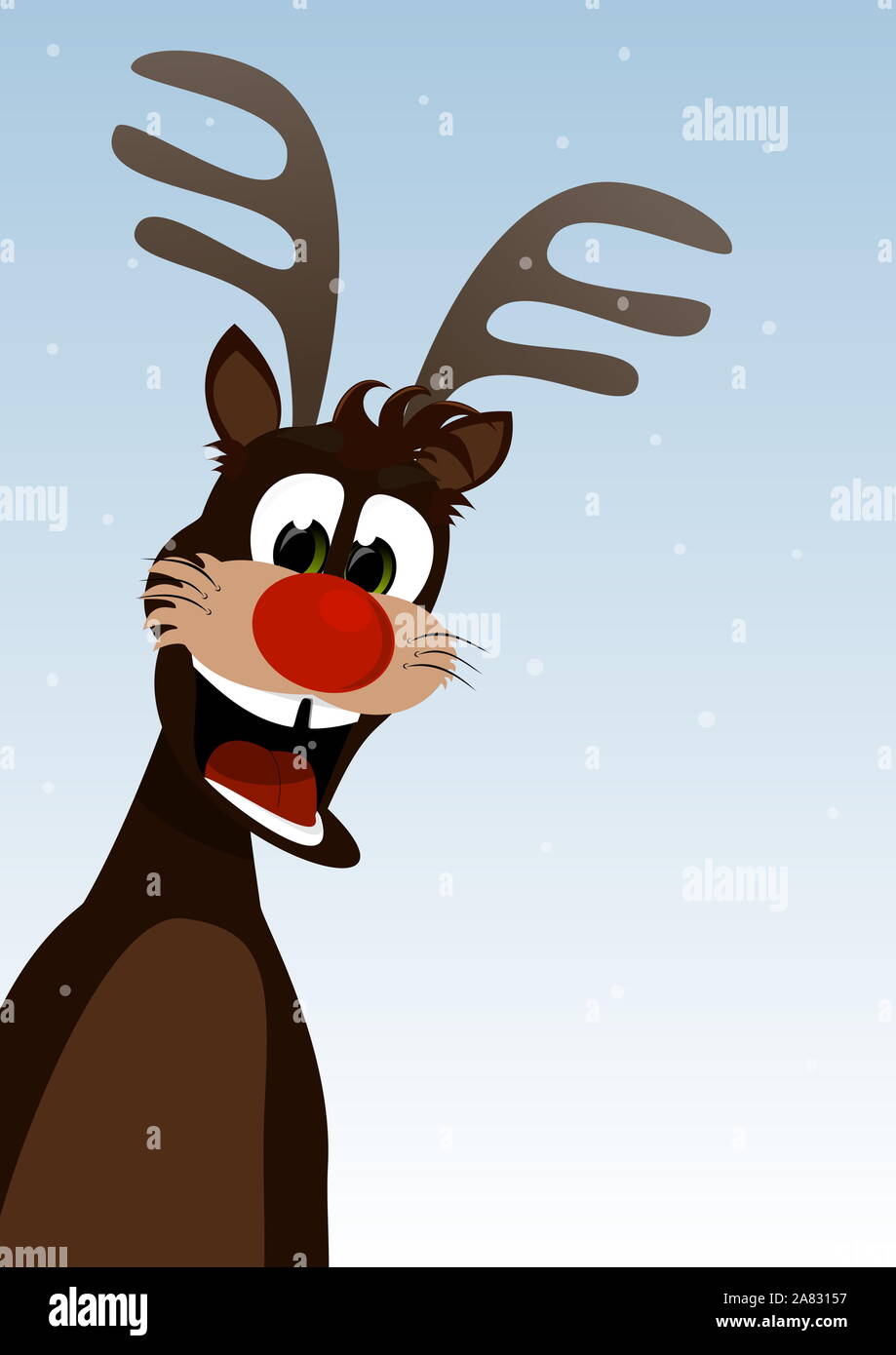 red nose reindeer Rudolf Stock Photo - Alamy