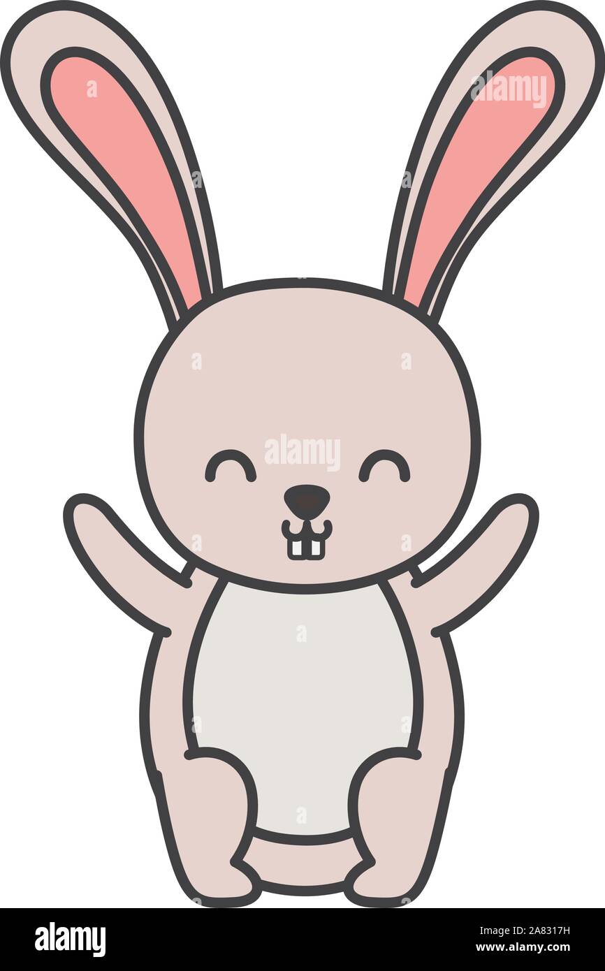 funny cute rabbit little animal cartoon vector illustration Stock ...