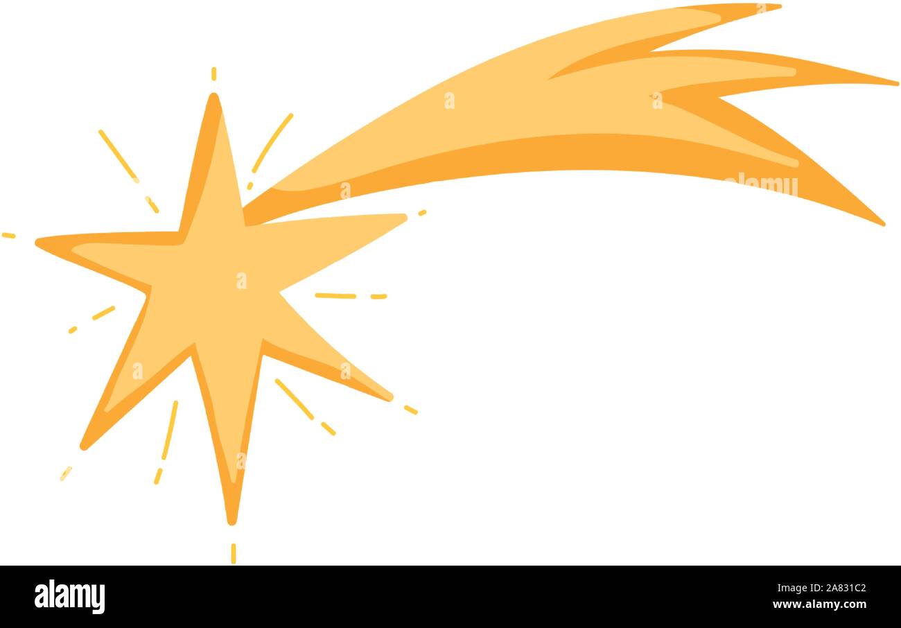 gold shooting star bright ornament icon vector illustration Stock ...