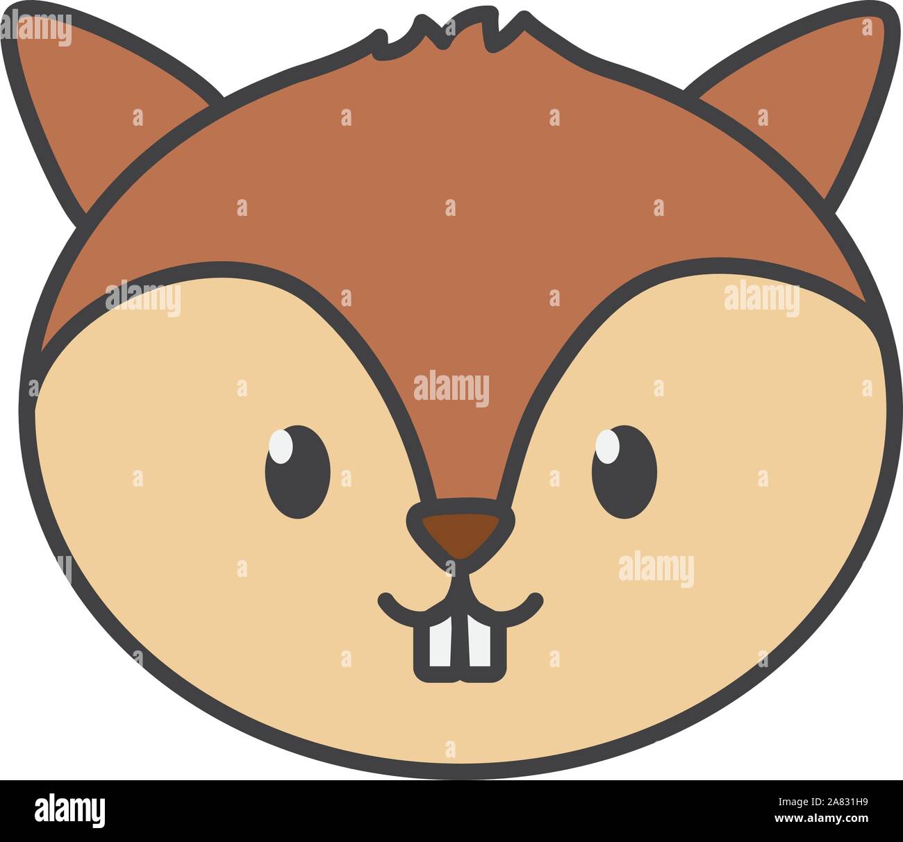 cute squirrel head animal on white background vector illustration Stock ...
