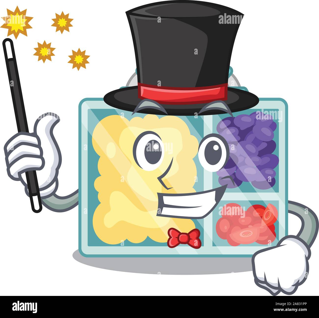 happy lunch magician box above character table Stock Vector Image & Art ...