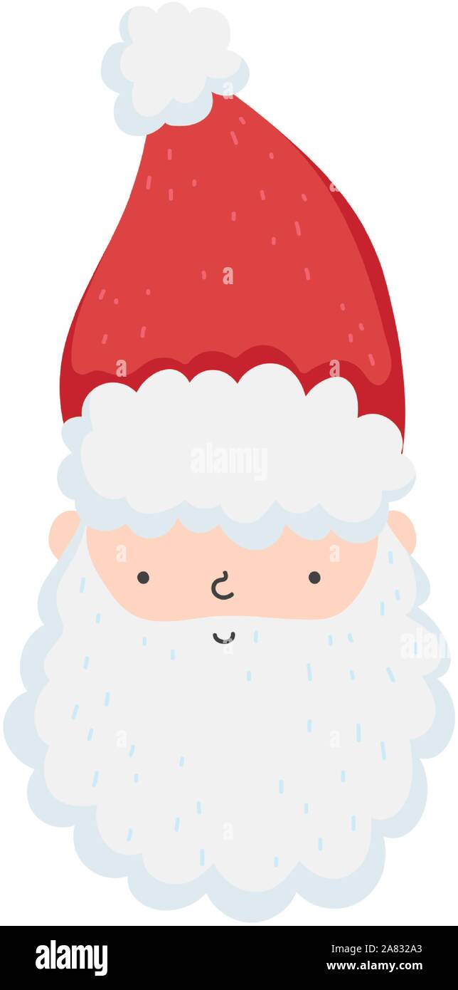 cute santa claus face character happy christmas vector illustration ...