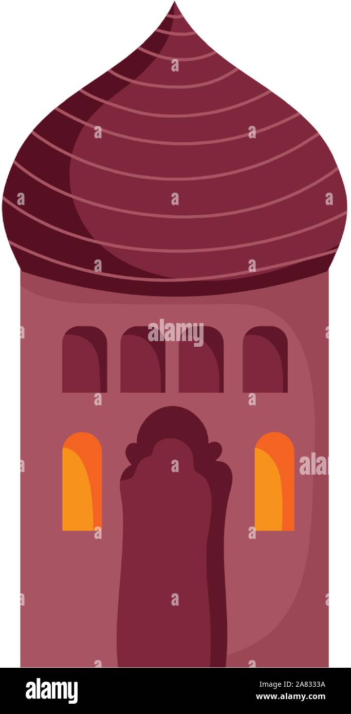 arabic castle tower classic antique icon vector illustration Stock ...