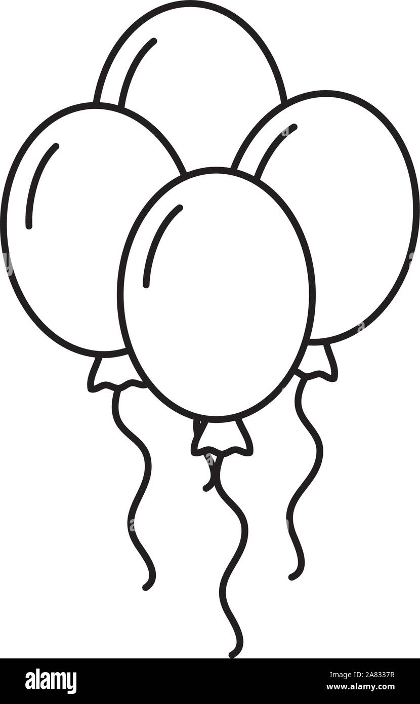 balloons helium floating isolated icon Stock Vector Image & Art - Alamy