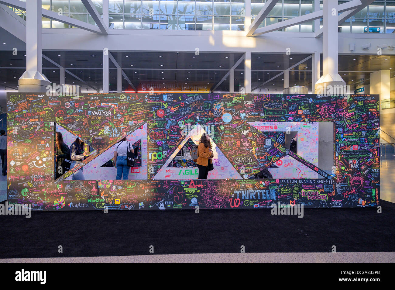 Los Angeles, California, USA. 4th Nov, 2019. Attendees at Adobe MAX ...