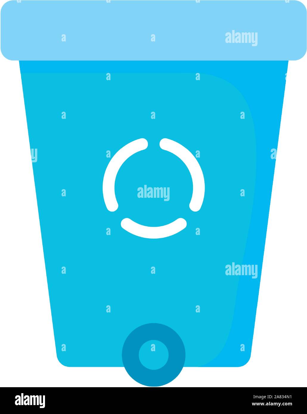 blue recycling basket on white background vector illustration design ...