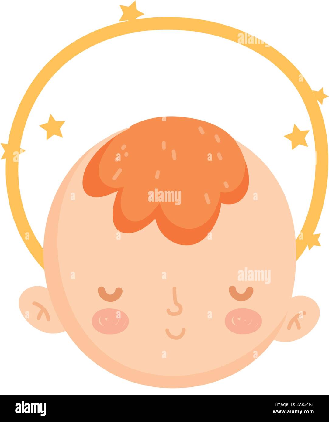 baby jesus face manger nativity, merry christmas vector illustration ...