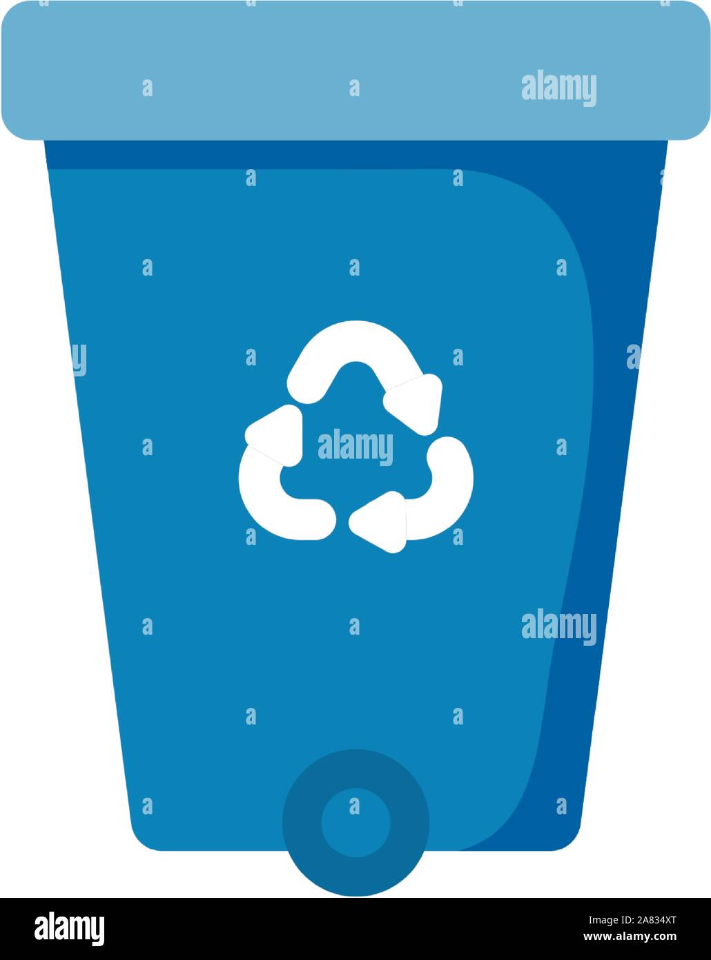 blue recycling basket on white background vector illustration design ...