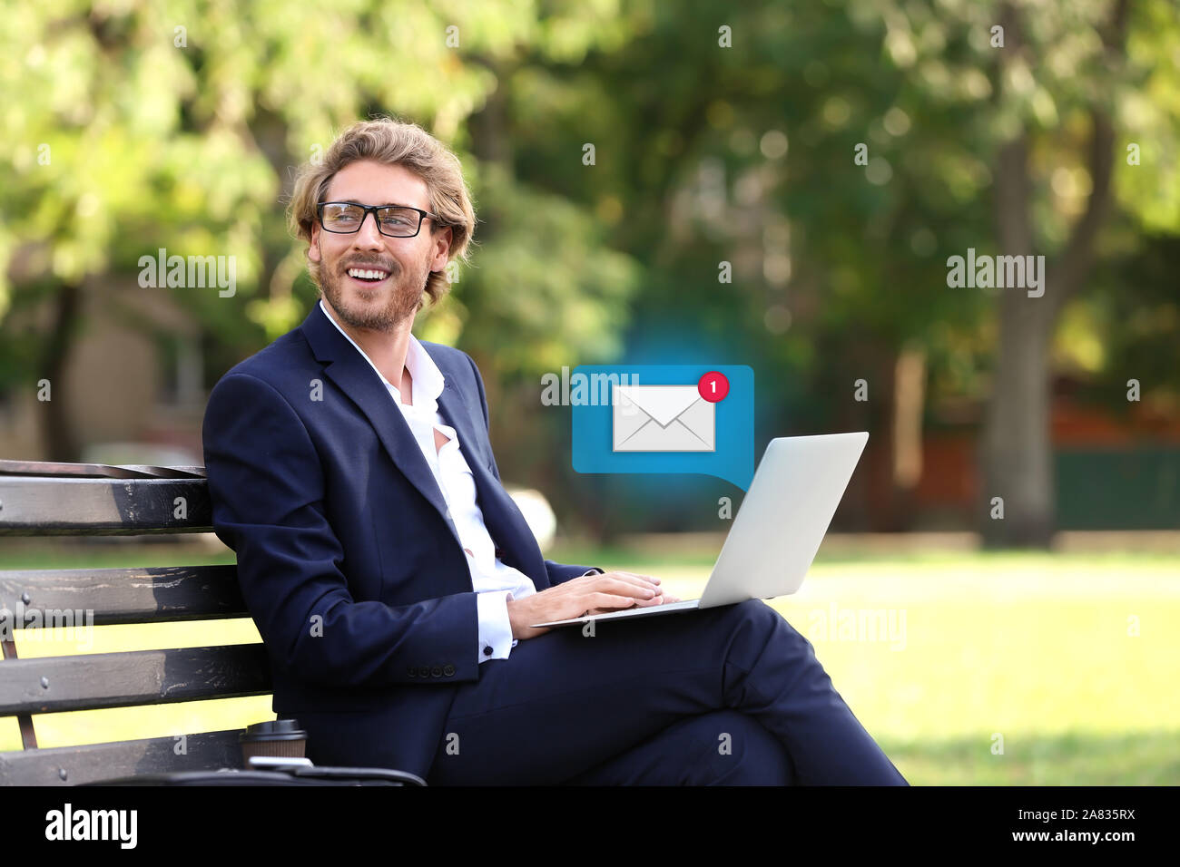Calm young man checking hi-res stock photography and images - Alamy