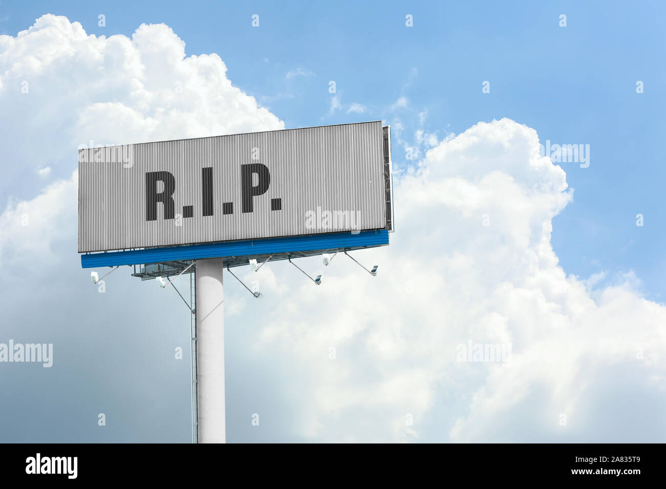 Billboard with abbreviation R.I.P. outdoors Stock Photo - Alamy