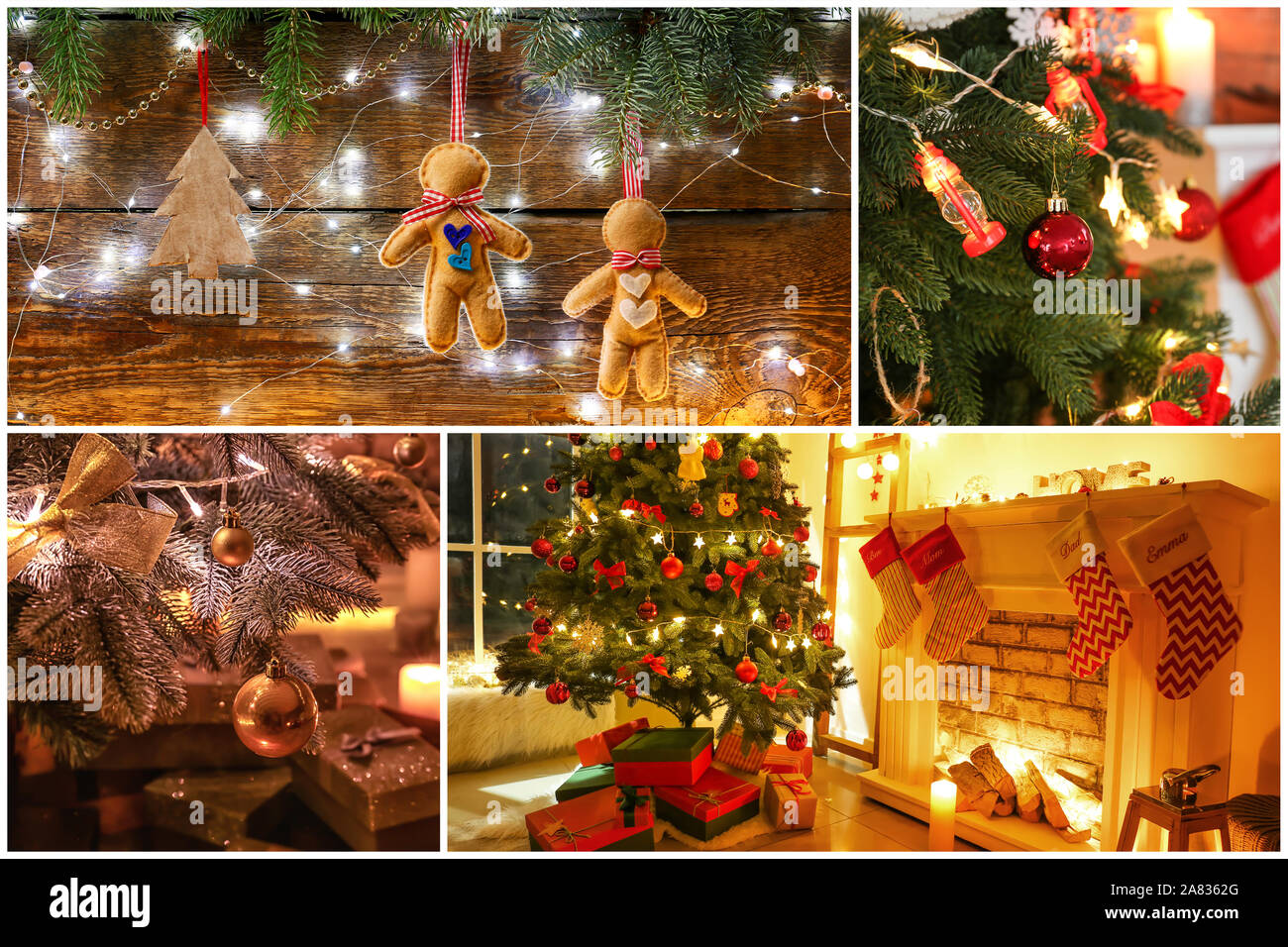 Collage with beautiful Christmas photos Stock Photo - Alamy