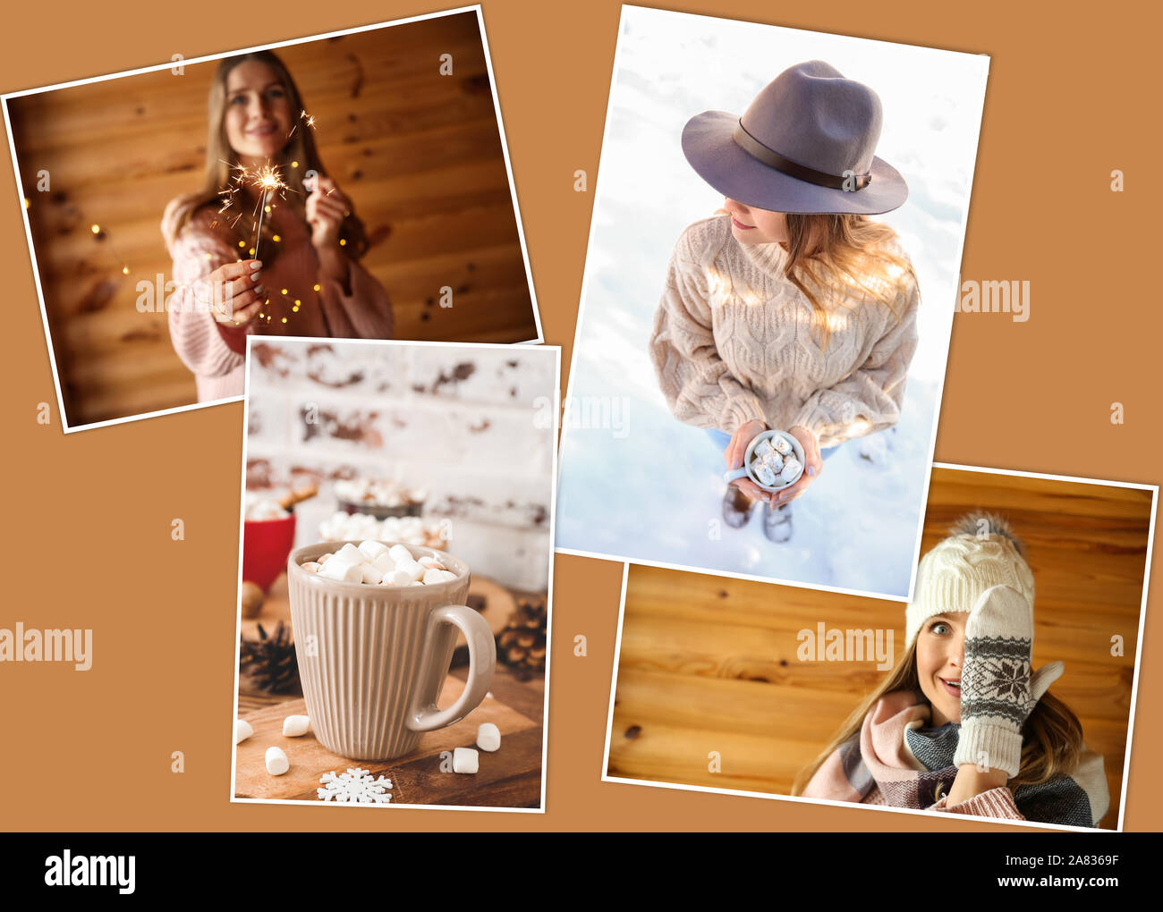 Collage with beautiful Christmas photos Stock Photo - Alamy
