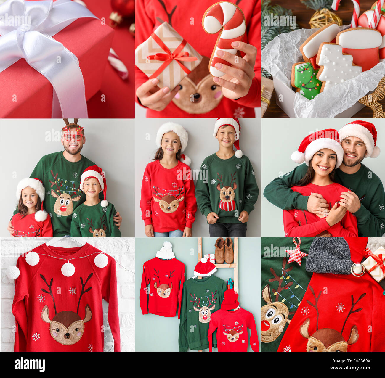 Collage with beautiful Christmas photos Stock Photo - Alamy