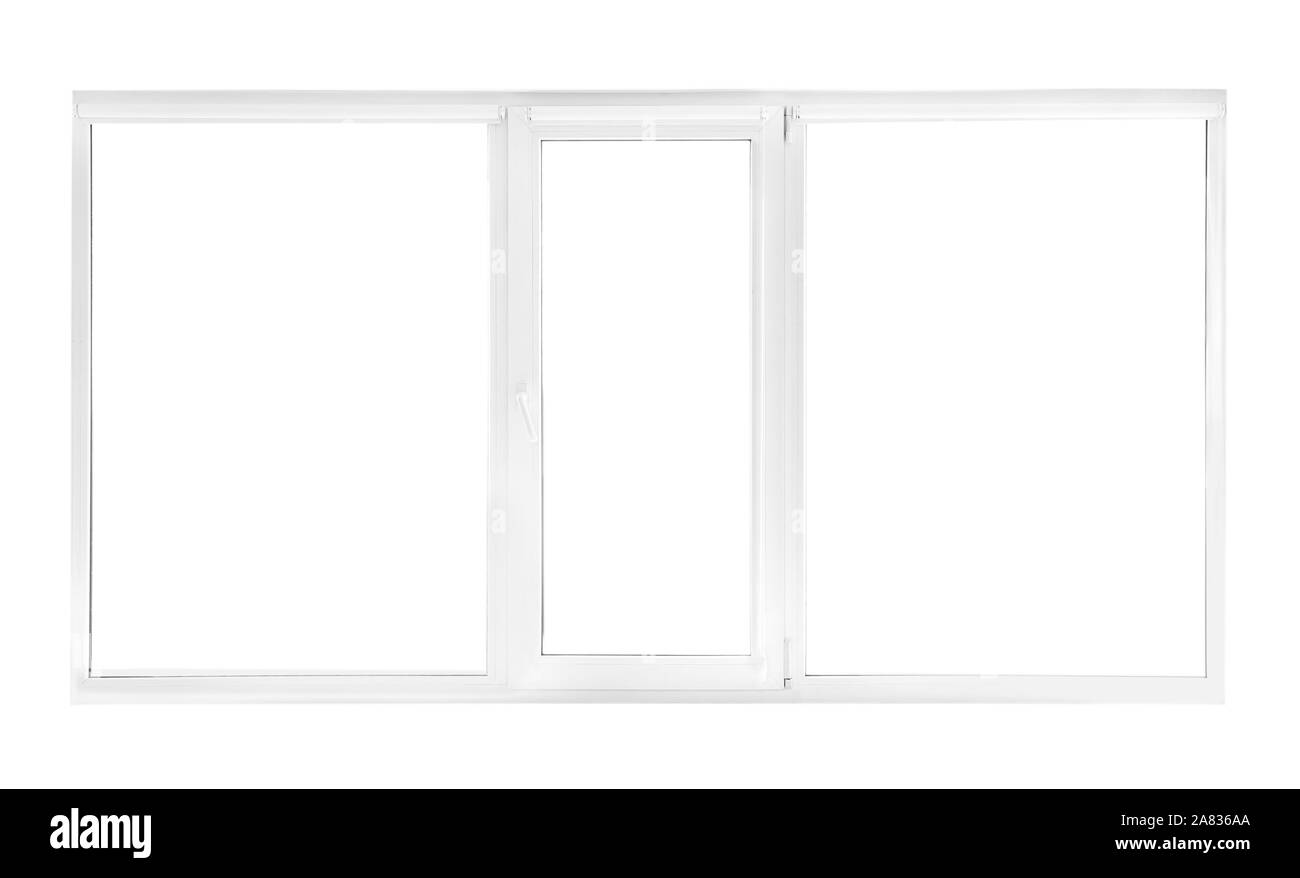 Modern metal-plastic window on white background Stock Photo - Alamy