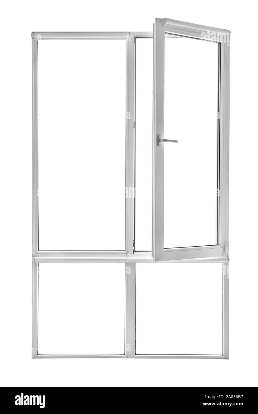 Modern metal-plastic window on white background Stock Photo - Alamy