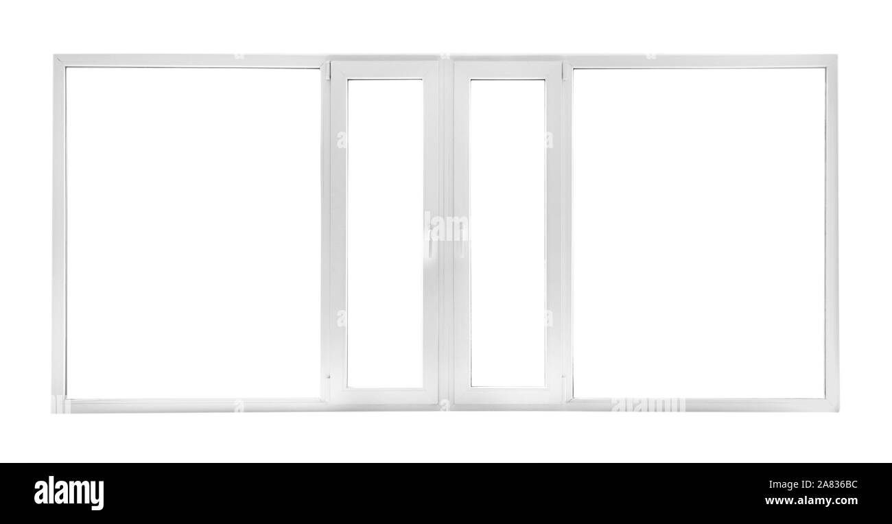 Modern metal-plastic window on white background Stock Photo - Alamy