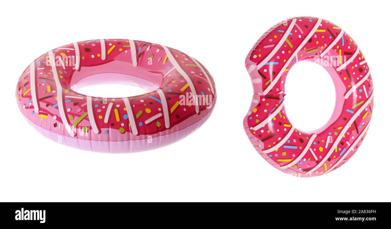 Inflatable rings on white background Stock Photo - Alamy