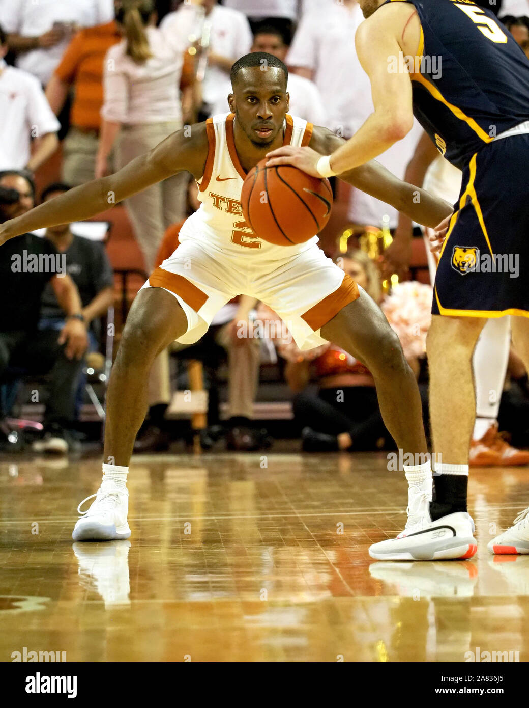 Texas, USA. 5th Nov, 2019. Matt Coleman III #2 of the Texas Longhorns ...