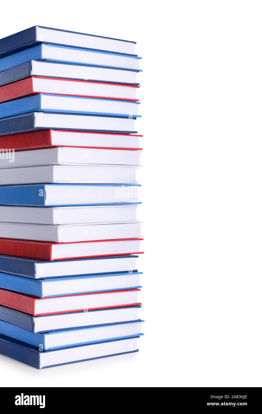 Stack of books on white background Stock Photo - Alamy