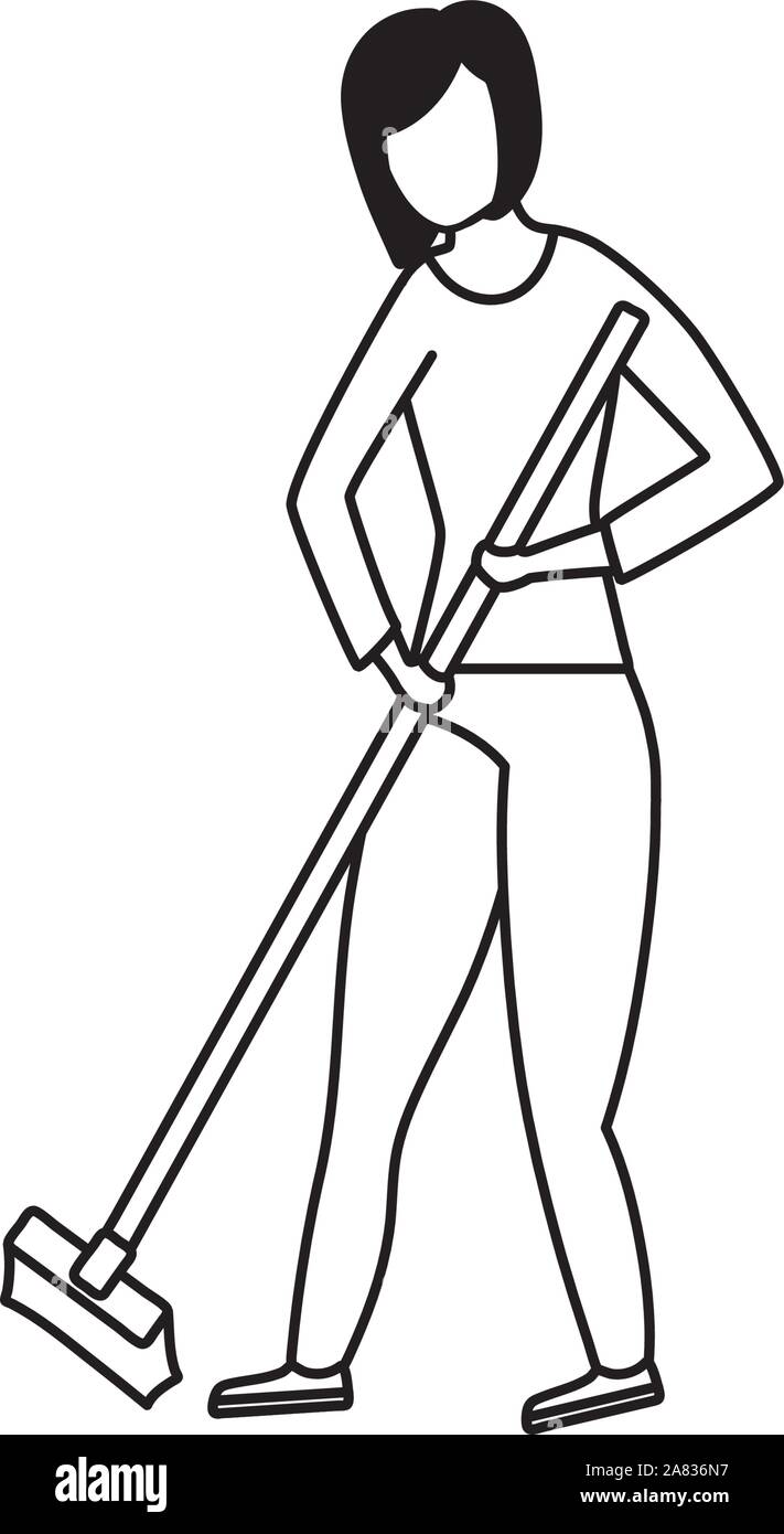 woman with rake, tool of garden on white background vector illustration ...