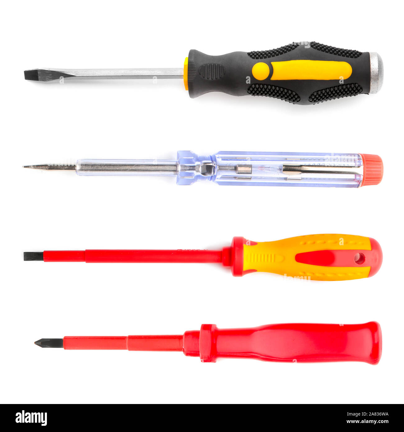Different electrical tools on white background Stock Photo - Alamy