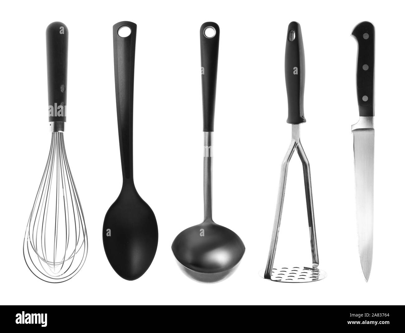 Set of kitchen utensils on white background Stock Photo - Alamy
