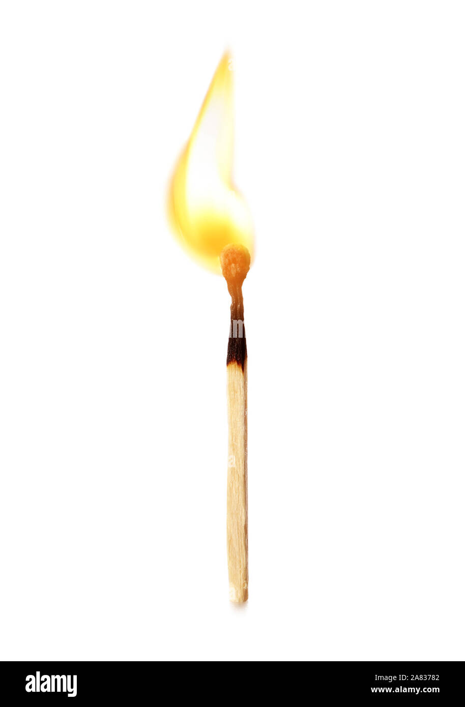 Burning match on white background Stock Photo - Alamy