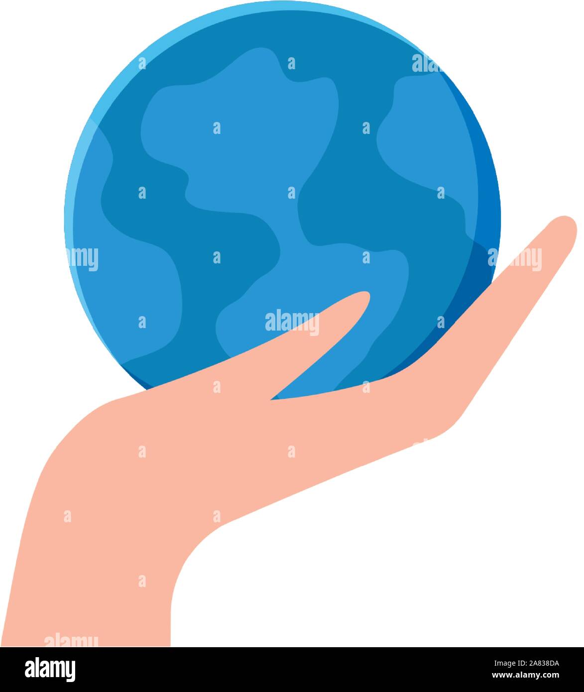 hand with planet earth on white background vector illustration design ...