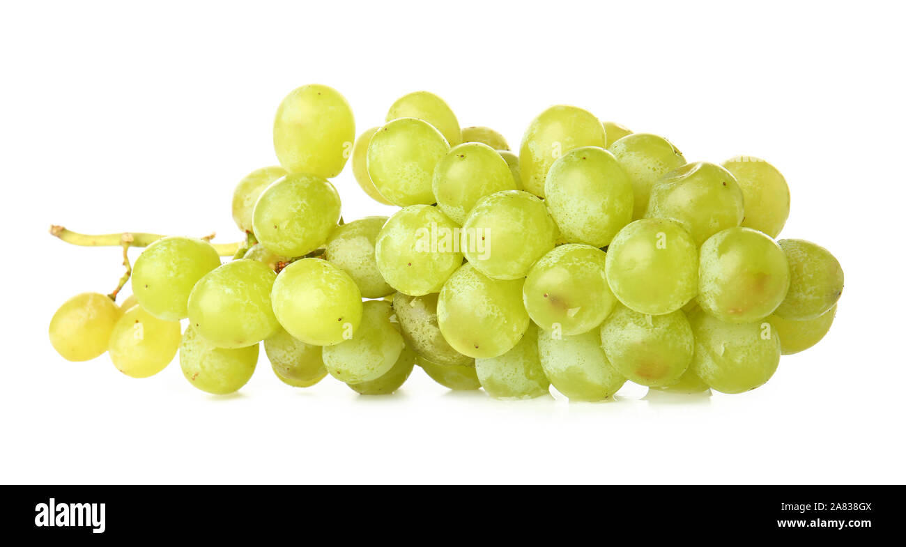Ripe sweet grapes on white background Stock Photo - Alamy