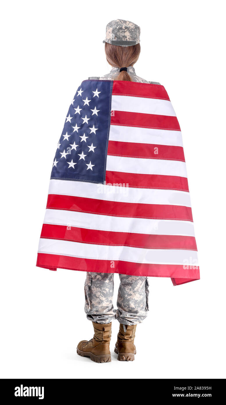 Female soldier back view Cut Out Stock Images & Pictures - Alamy