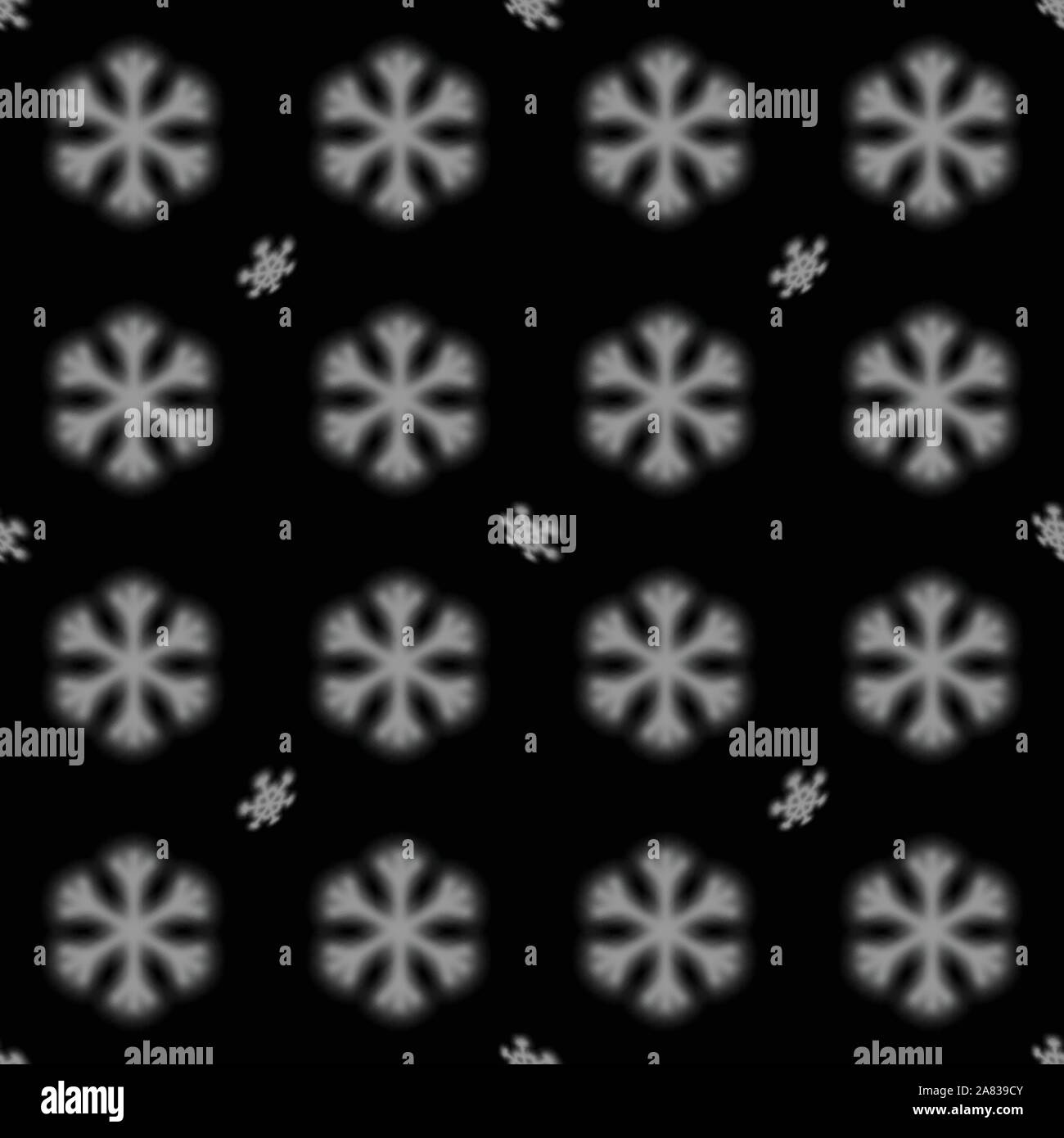 Christmas seamless snowflake pattern with blurred falling snow stars ...