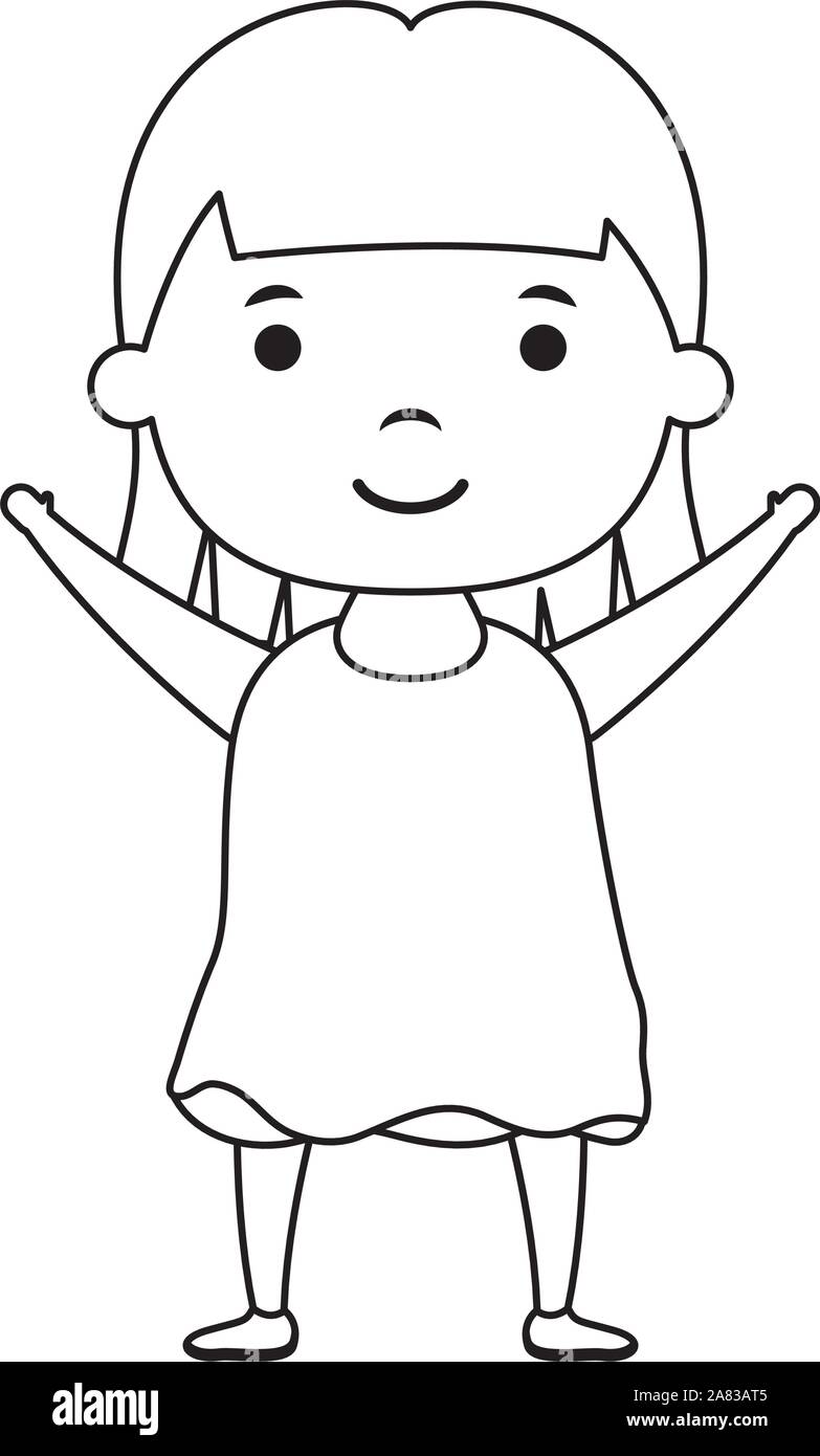 cute little girl comic character Stock Vector Image & Art - Alamy