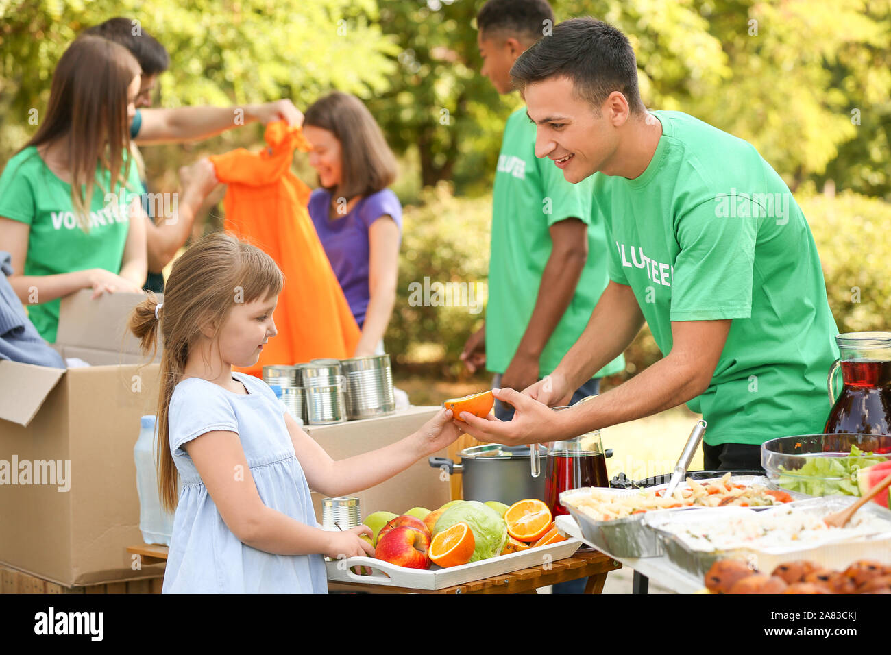 Children Giving Food