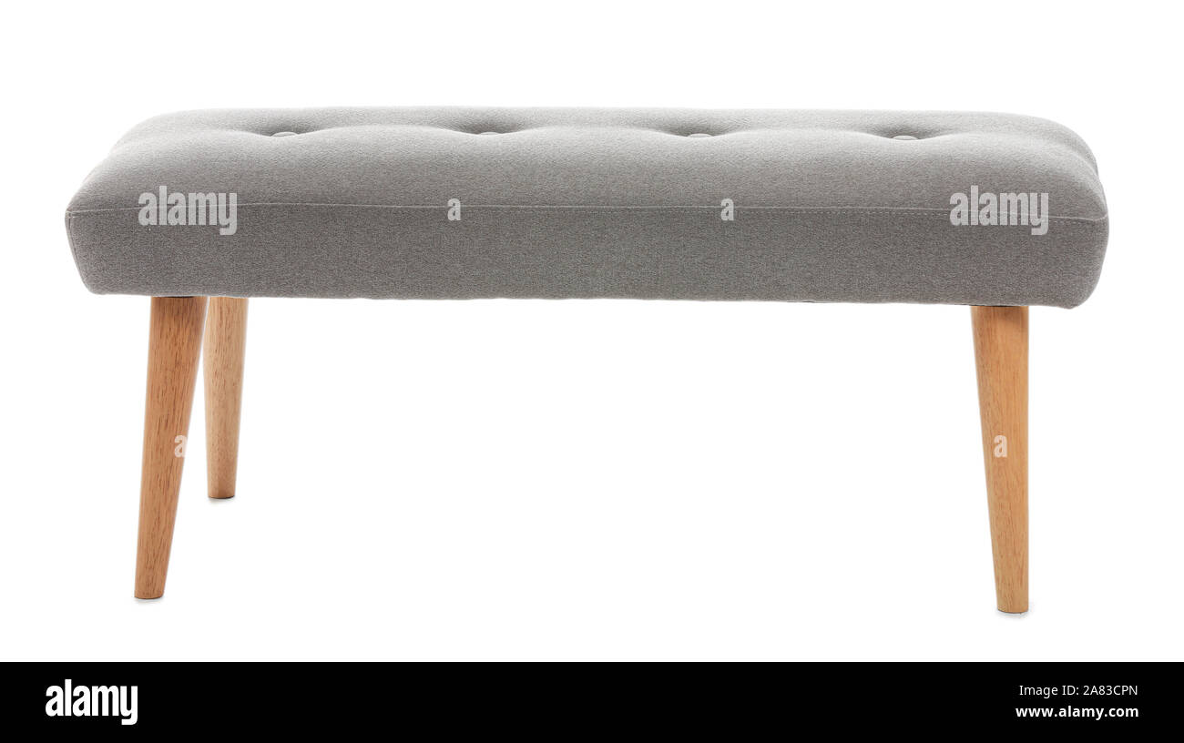 Comfortable soft bench on white background Stock Photo - Alamy